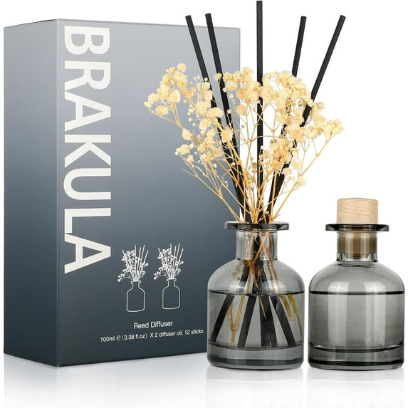 2 Pack Reed Diffuser, Bamboo + Eucalyptus & Wild Mint (3.38 fl oz Each ...