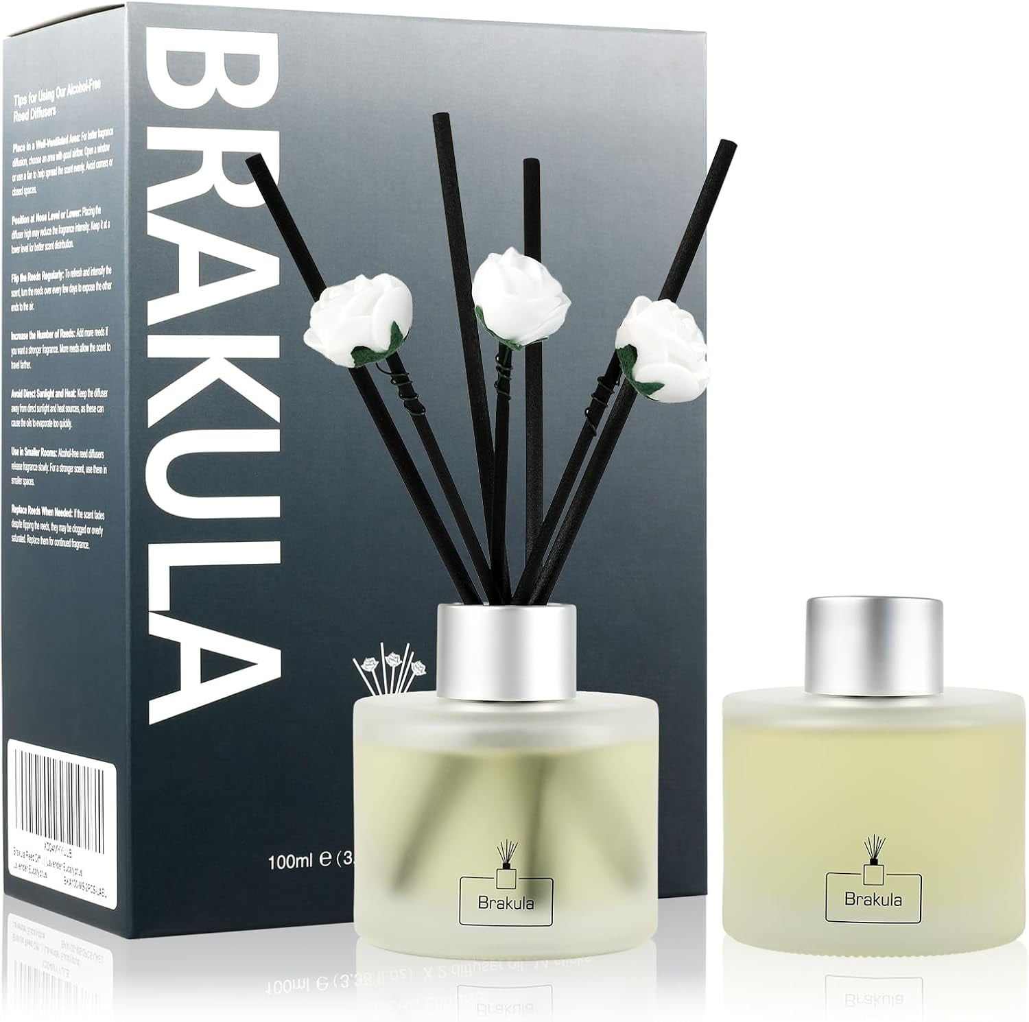 2 Pack Reed Diffuser Set, Bamboo White Tea Scented, Home Fragrance with ...