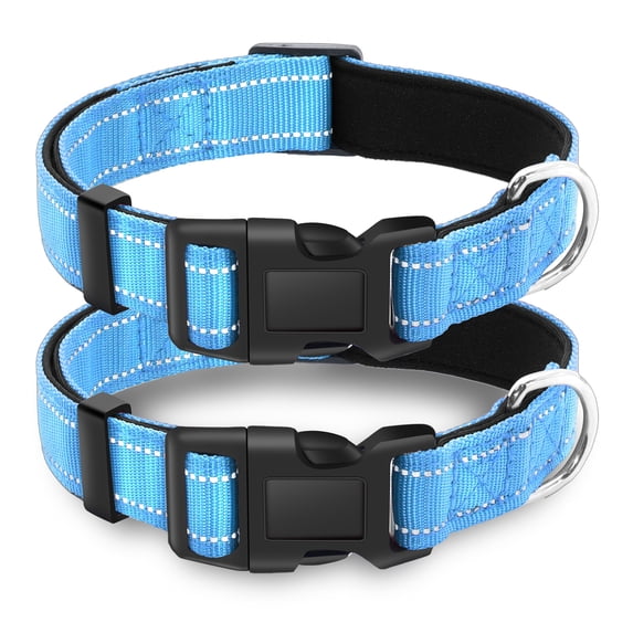 2 Pack Reflective Dog Collar with Safety Locking Buckle, Adjustable ...