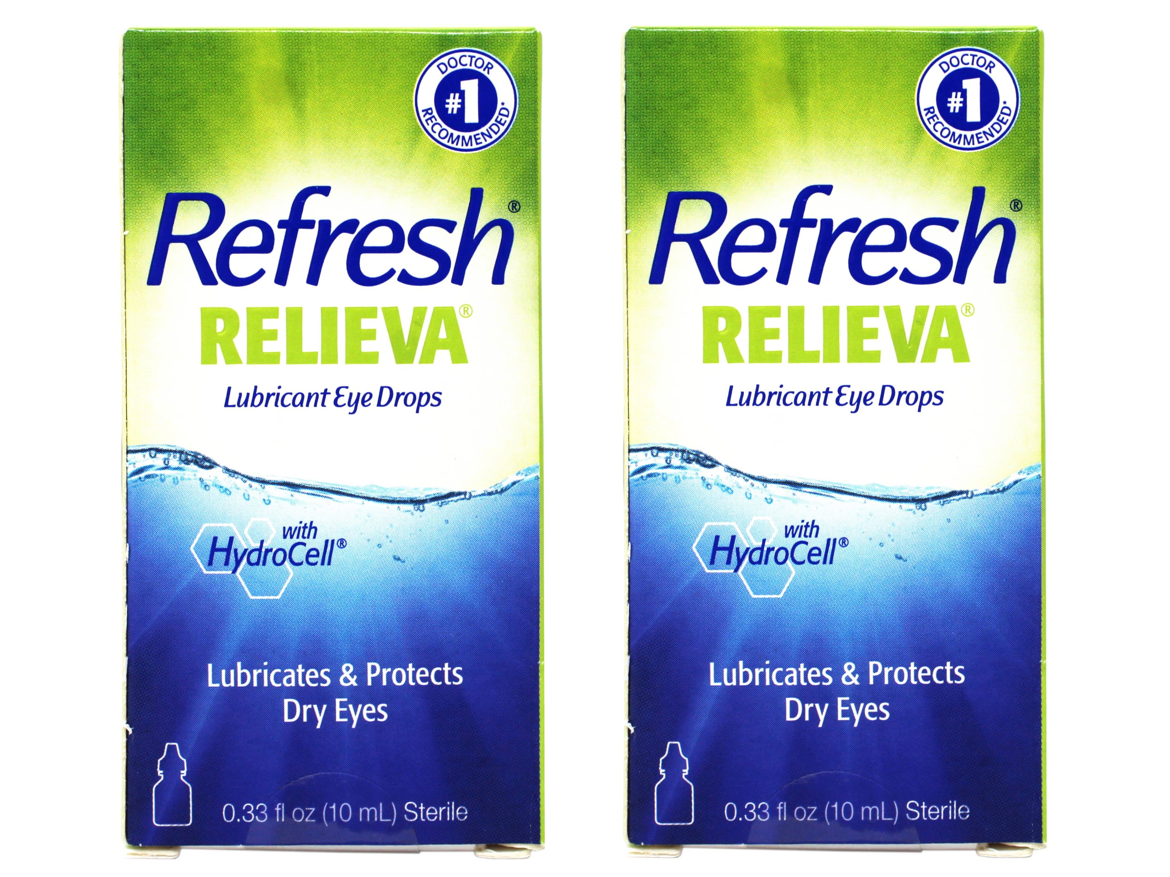 2 Pack - Refresh Relieva Lubricant Eye Drops, Lubricates & Protects Dry ...