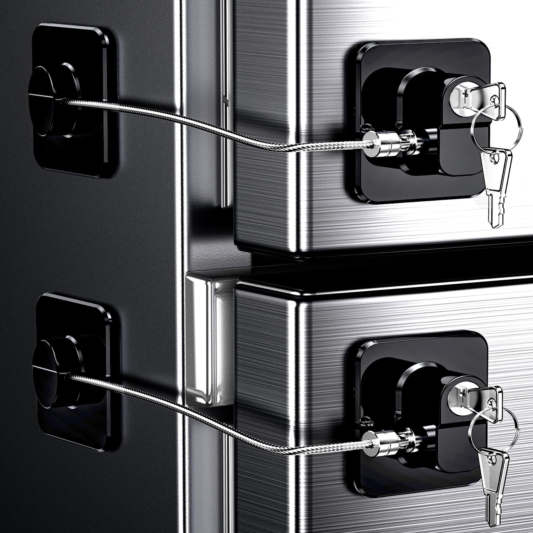 2 Pack Refrigerator Door Lock, Child Proof Fridge Door Lock for Kitchen ...