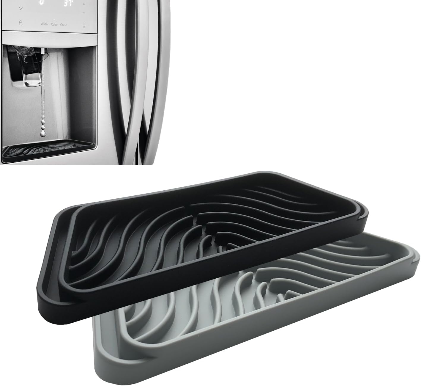 2 Pack Refrigerator Drip Tray, Silicone Spills Water Catcher, for GE ...