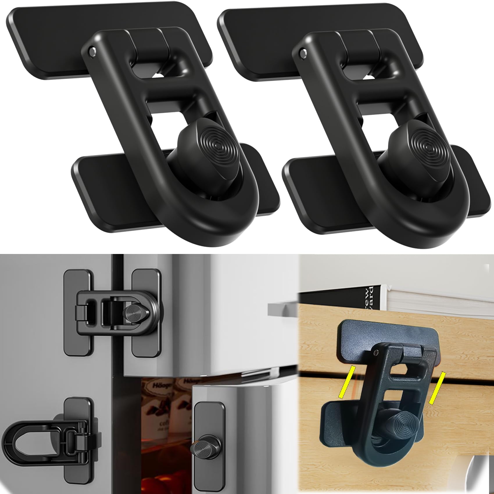 2-Pack Refrigerator Lock Baby Proofing for Cabinet Door Drawer Freezer ...