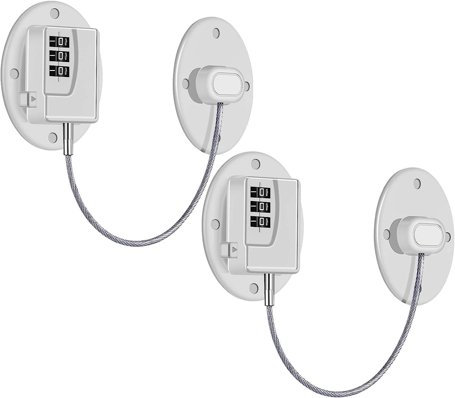 2 Pack Refrigerator Lock - Heavy Duty 3 Digit Cable Fridge Lock, Child ...