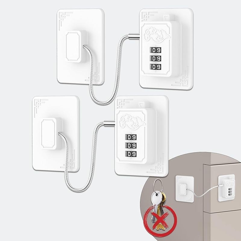 2 Pack Refrigerator Locks with 3 Digit Code, Easy Install Fridge Lock ...