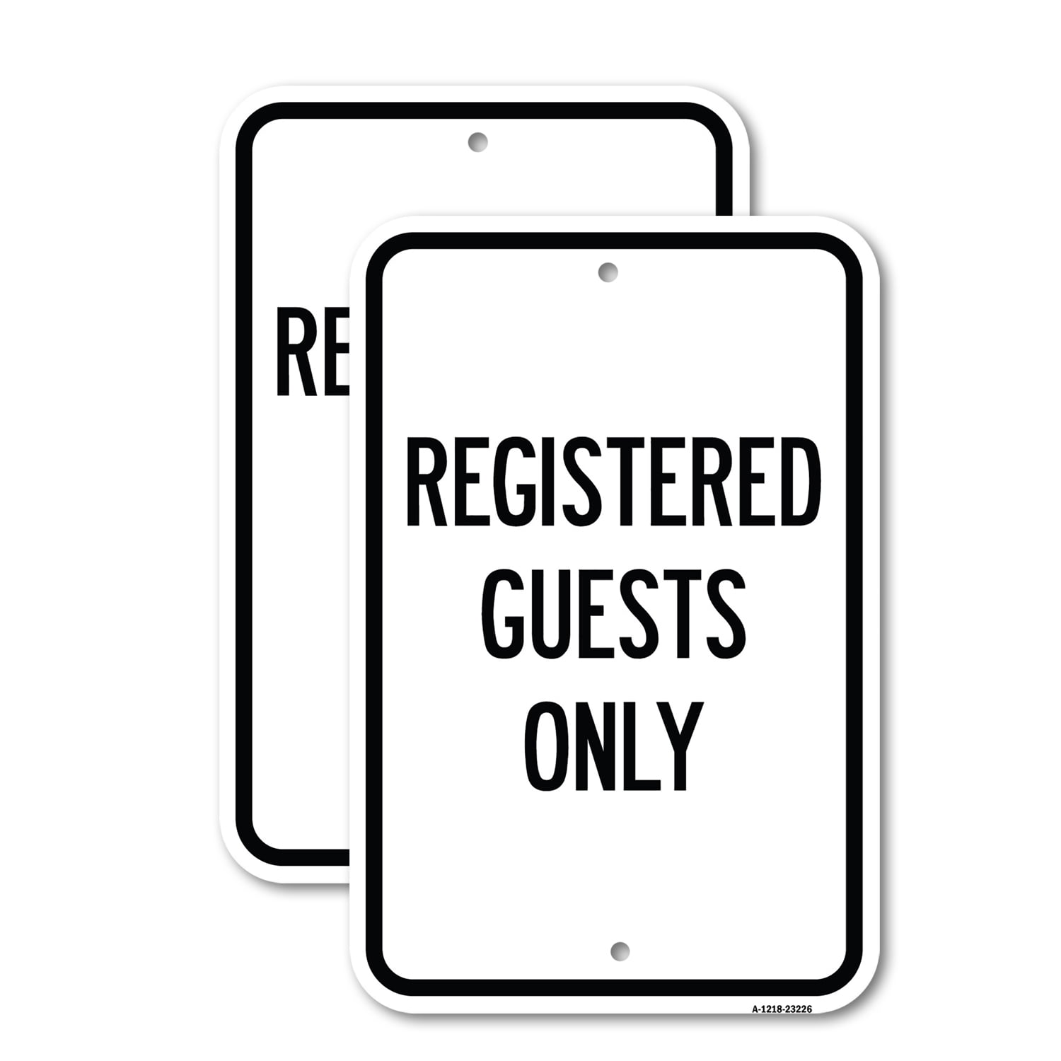 (2 Pack) Registered Guests Only | 18" X 24" Heavy-Gauge Aluminum Sign ...