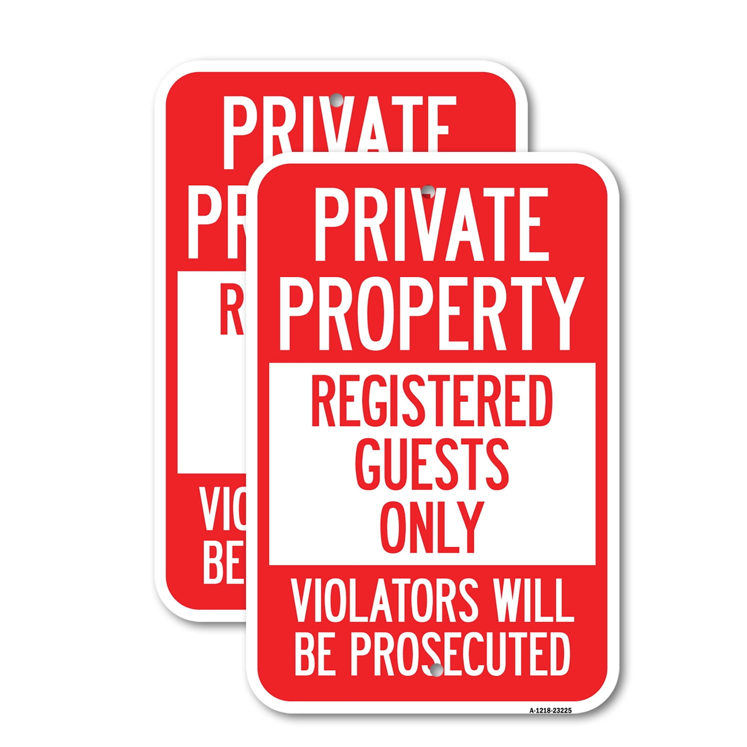 (2 Pack) Registered Guests Only Violators Will Be Prosecuted | 12" X 18 ...