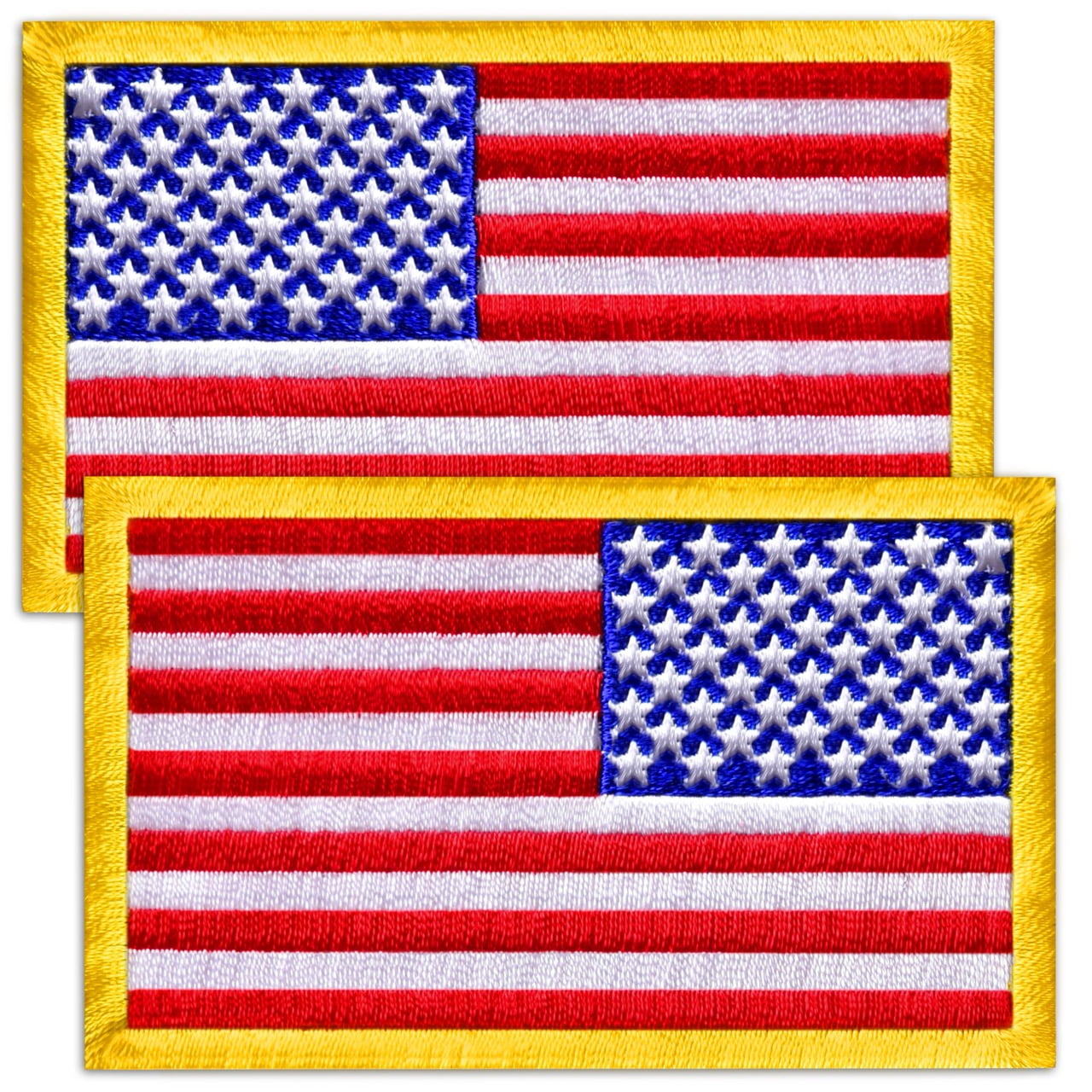 2-Pack Regular and Reversed US Flag Patch Set, USA Flag Patch, Embroidered Patches - Walmart.com