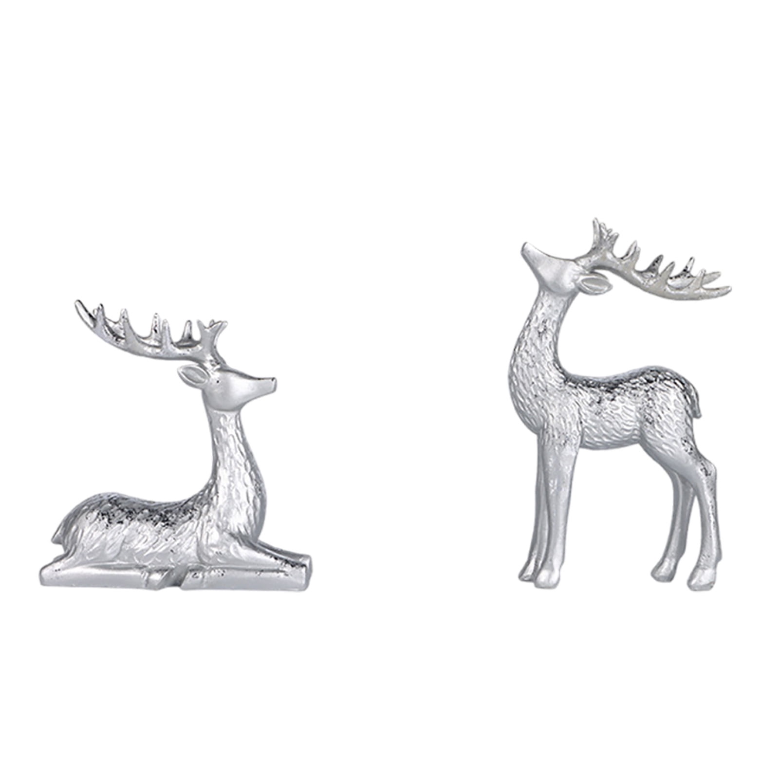 2-Pack Reindeer Statues for Christmas Decor, Resin Elk Figurines Set ...
