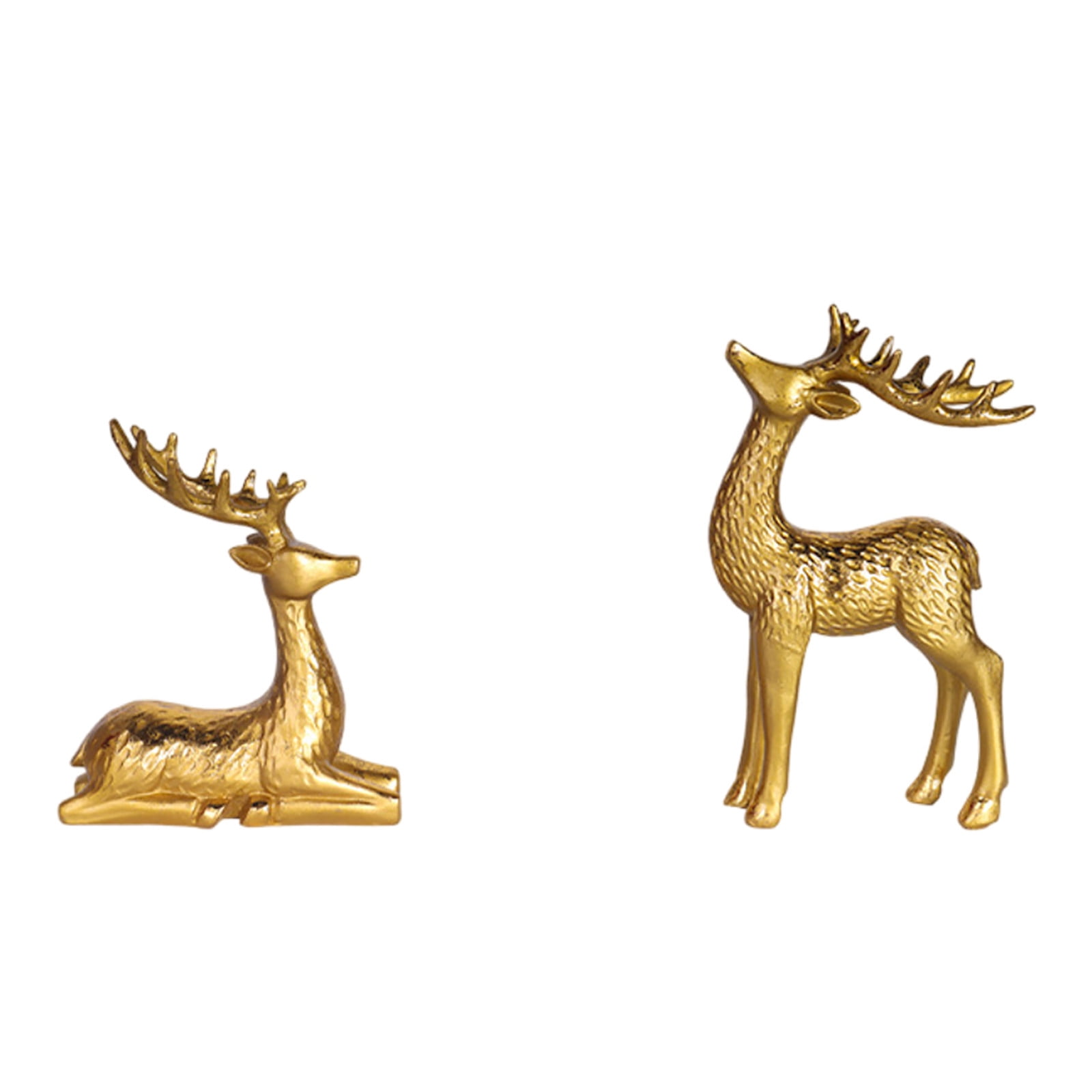 2-Pack Reindeer Statues for Christmas Decor, Resin Elk Figurines Set ...