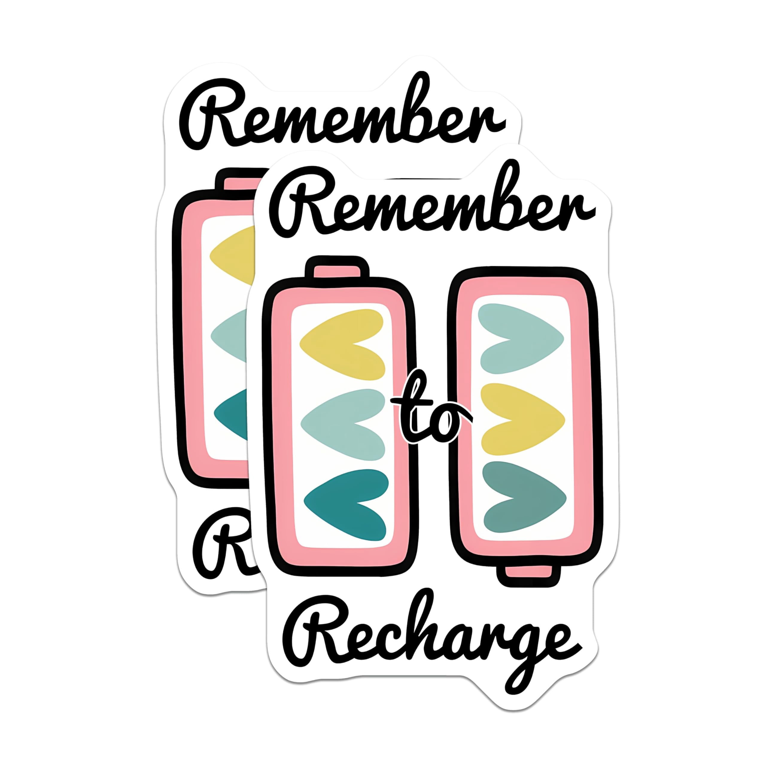 (2 Pack) Remember to Recharge Stickers - Inspirational Quote Stickers ...
