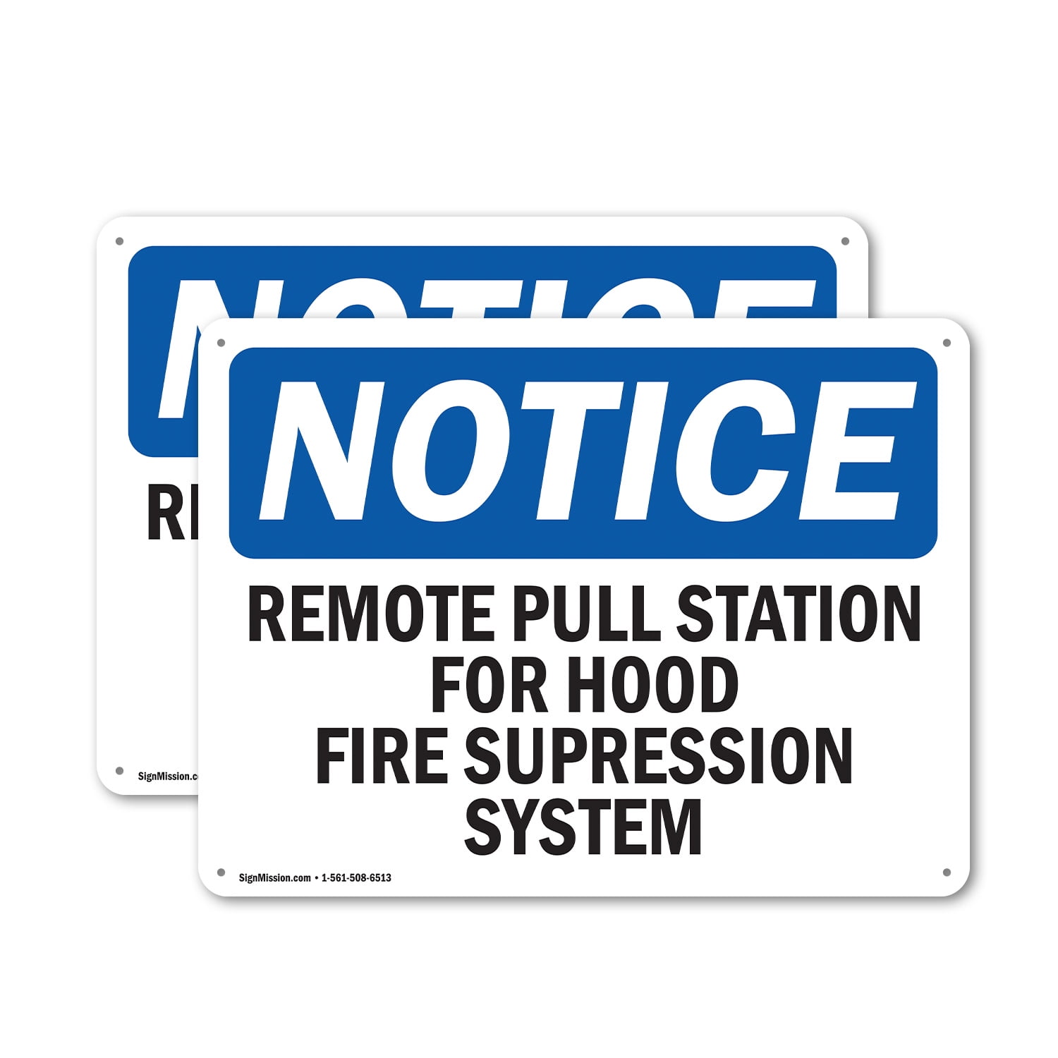 (2 Pack) Remote Pull Station For Hood Fire Suppression OSHA Notice Sign ...
