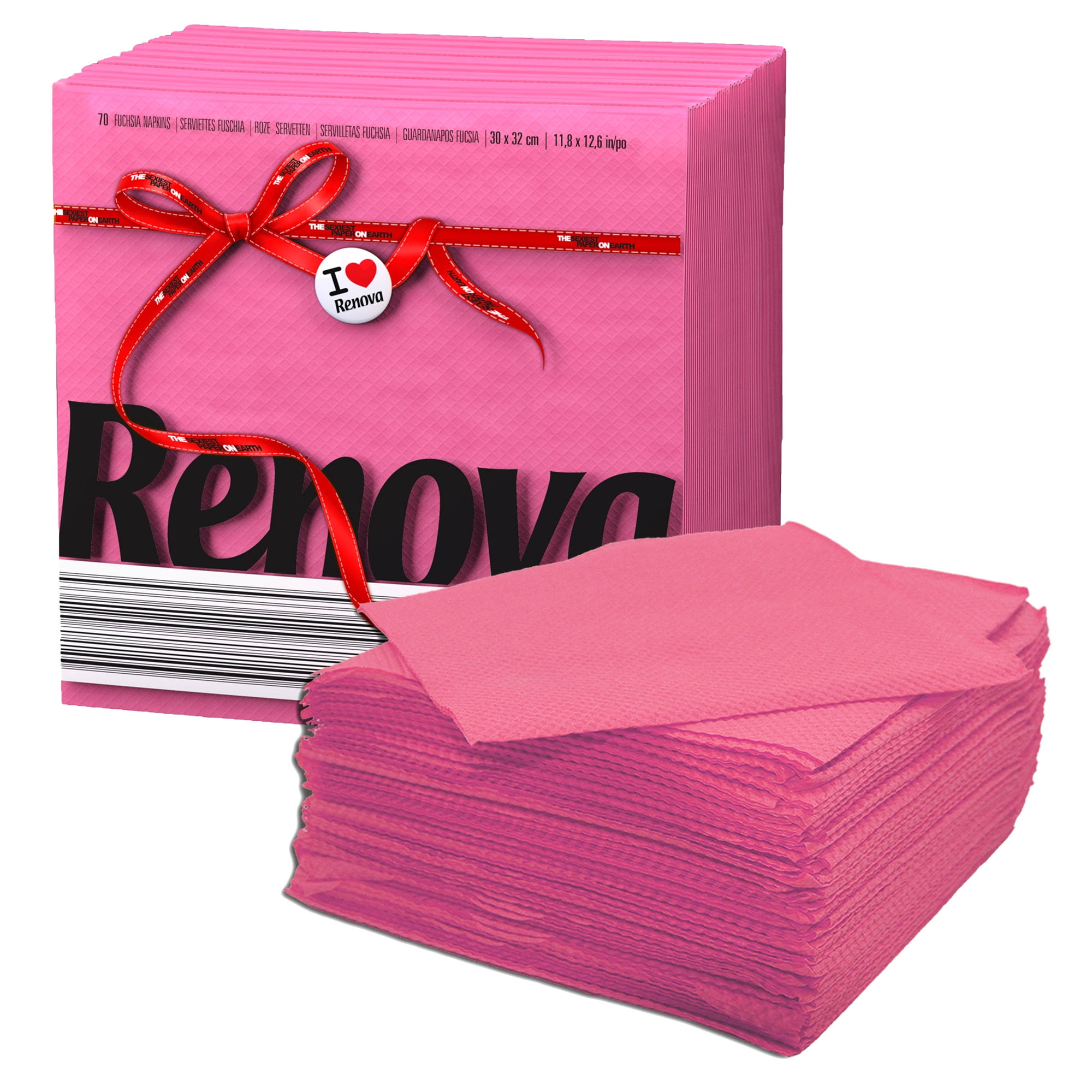 (2 Pack) Renova Pink Paper Napkins, 6 in, 70 Count - Walmart.com