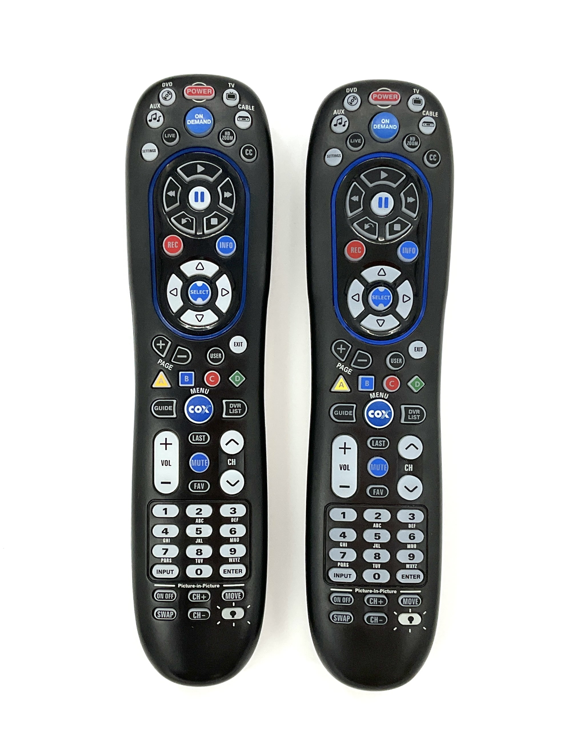(2 Pack) Replacement Cox Remote Control URC-8820-MOTO For TVs, Blue-ray ...