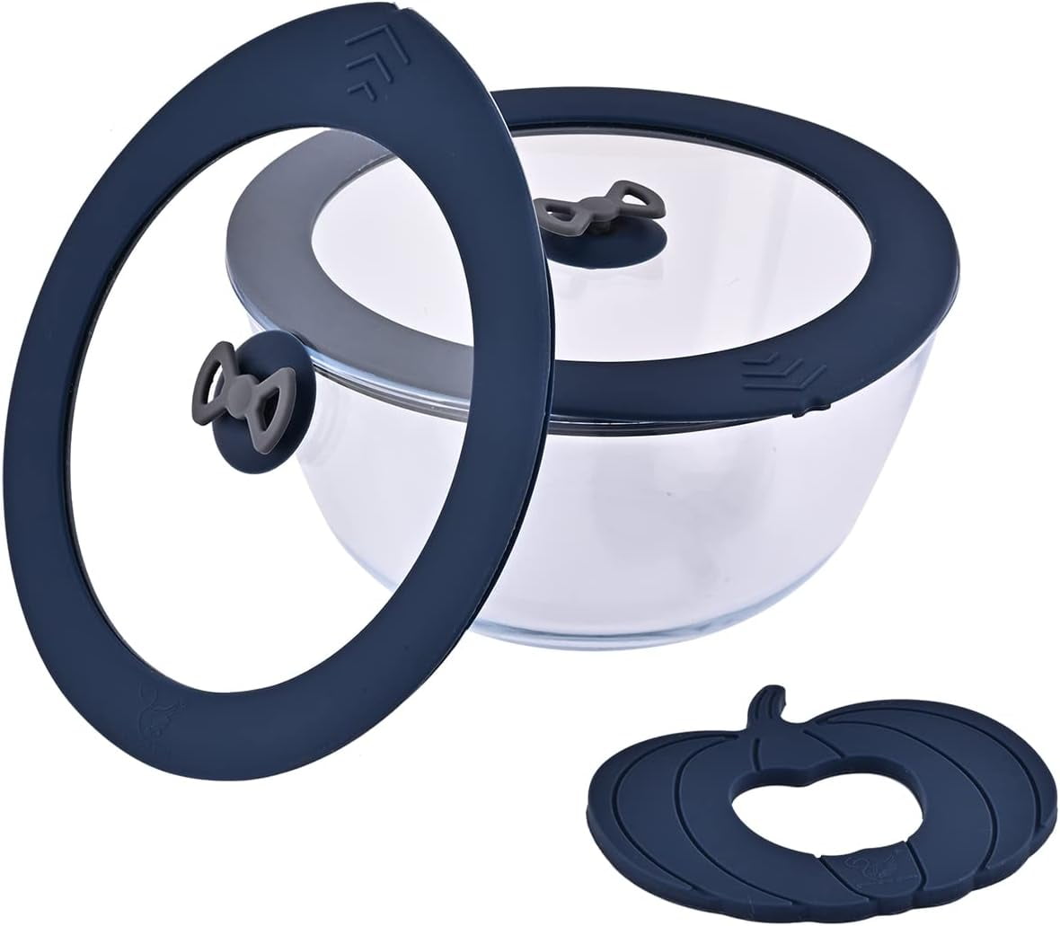 Pyrex 7402-PC 6/7 Cup Replacement Lids, Leakproof Silicone Cover, Navy ...