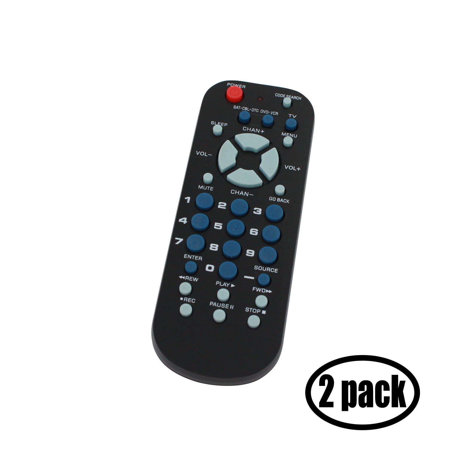 2 Pack Replacement for RCA 3-Device Universal Remote Control Palm Sized ...