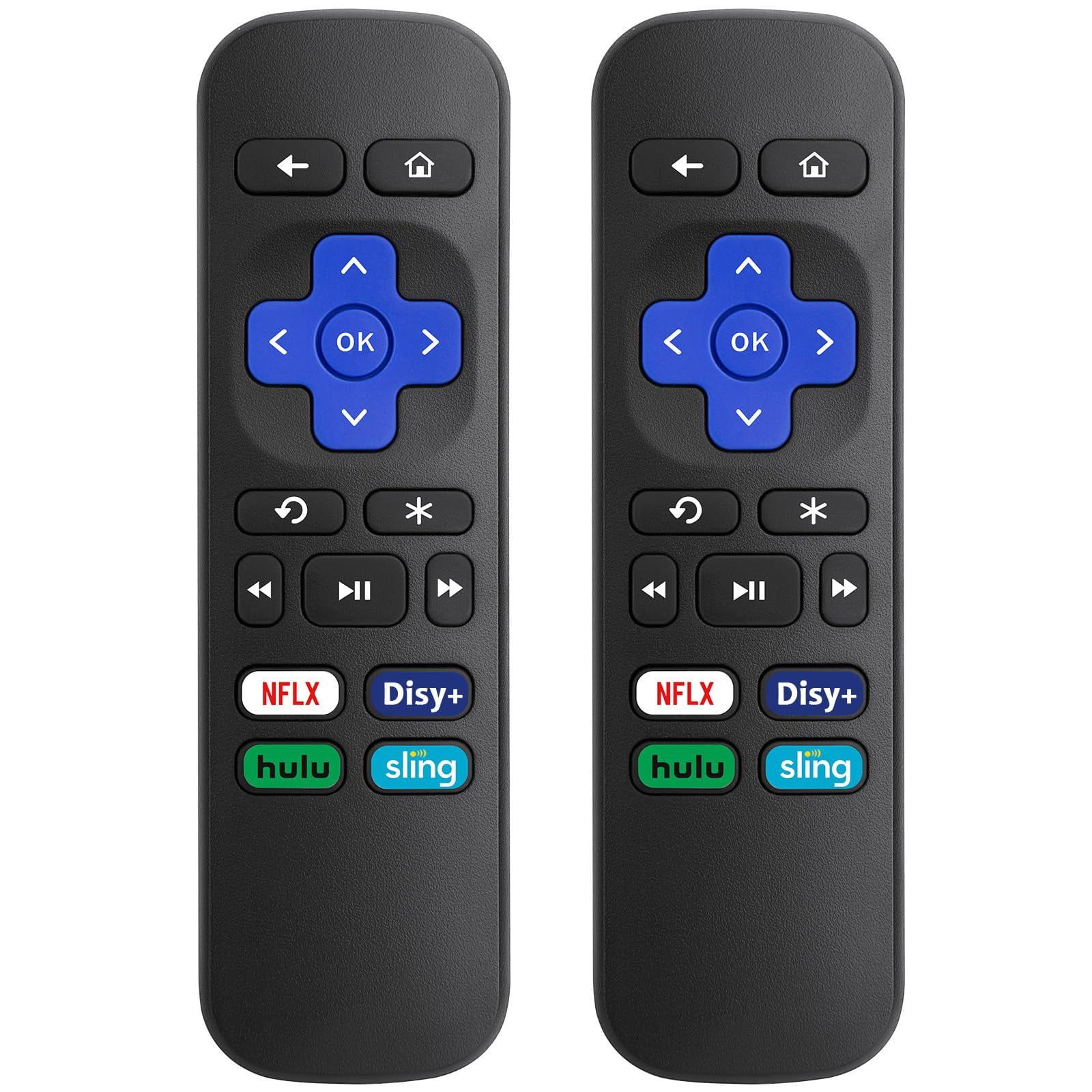 (2 Pack) Replacement for Roku Smart TV Remote Control, Compatible for ...