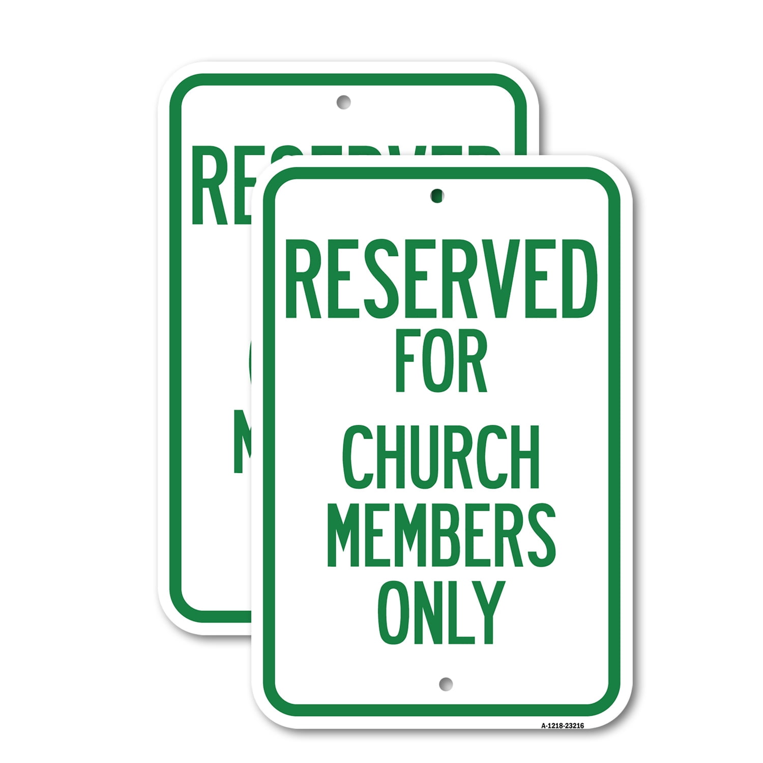 (2 Pack) Reserved for Church Members Only | 12" X 18" Heavy-Gauge ...