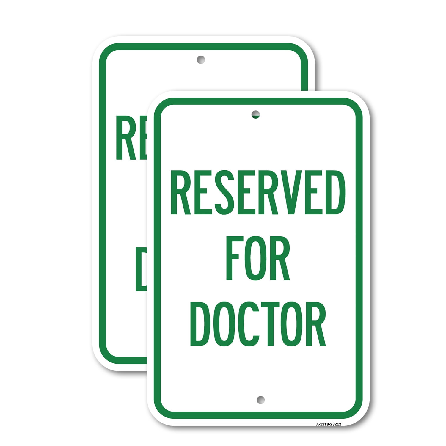 (2 Pack) Reserved for Doctor | 18" X 24" Heavy-Gauge Aluminum Sign ...
