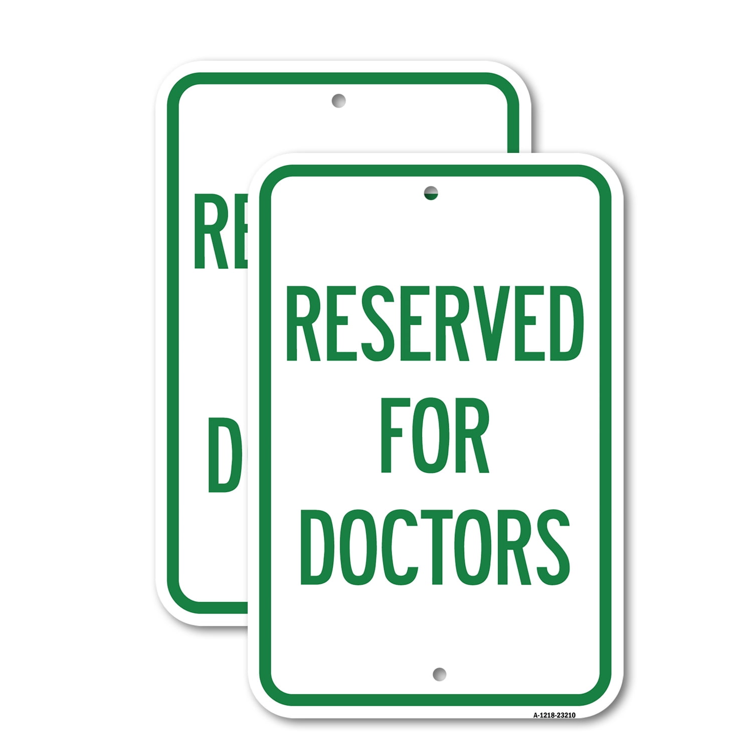 (2 Pack) Reserved for Doctors | 18" X 24" Heavy-Gauge Aluminum Sign ...