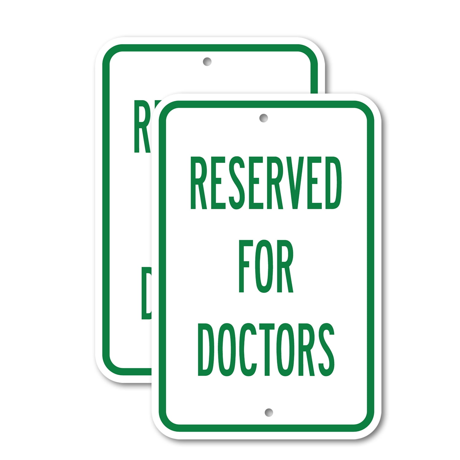 (2 Pack) Reserved For Doctors | 18" X 24" Heavy-Gauge Aluminum Sign ...