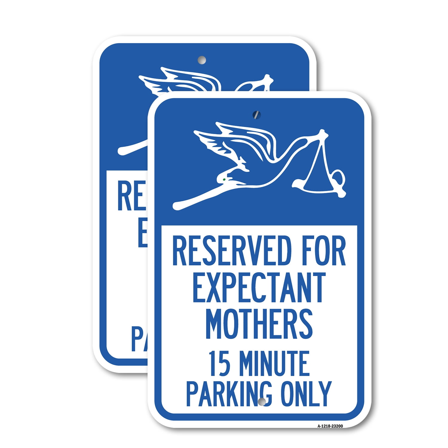 (2 Pack) Reserved for Expectant Mothers 15 Minute Parking Only (With ...