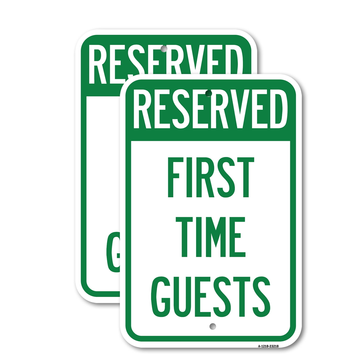 (2 Pack) Reserved First Time Guests | 18" X 24" Heavy-Gauge Aluminum ...