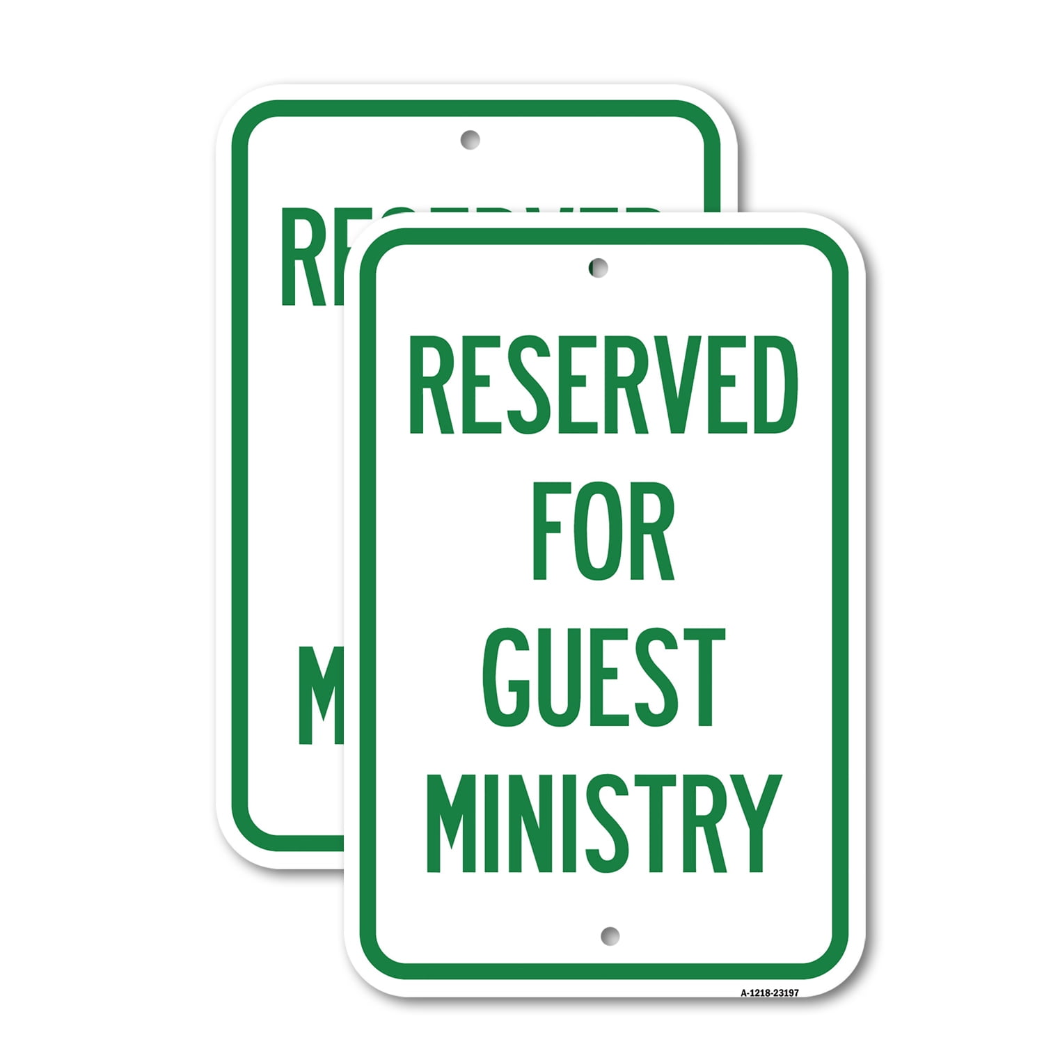(2 Pack) Reserved for Guest Ministry | 18" X 24" Heavy-Gauge Aluminum ...