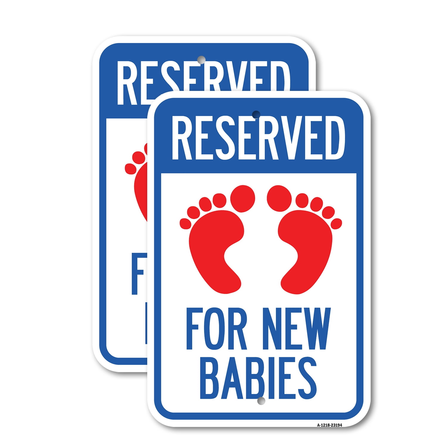 (2 Pack) Reserved for New Babies with Symbol | 12" X 18" Heavy-Gauge ...