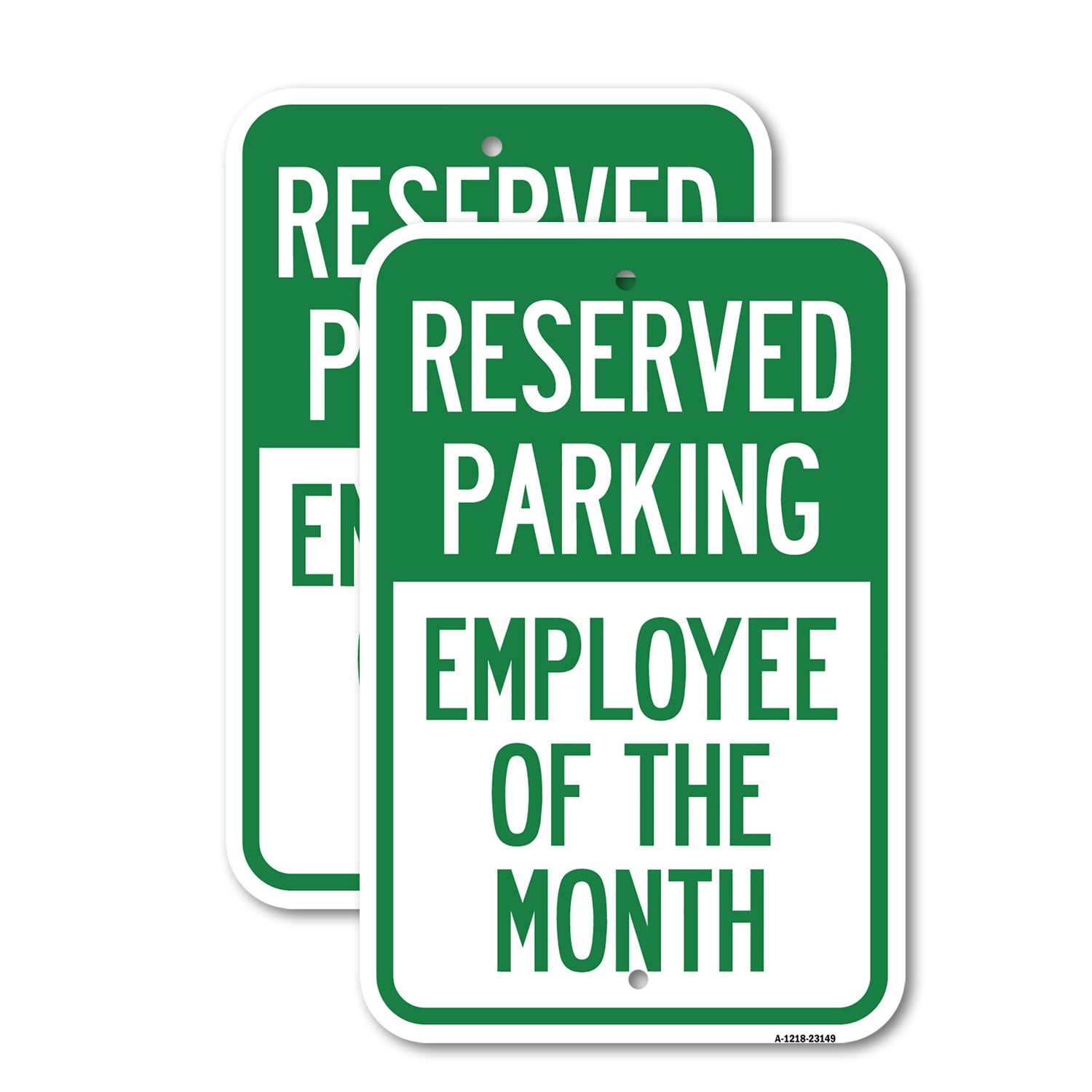 (2 Pack) Reserved Parking - Employee of the Month | 12" X 18" Heavy ...