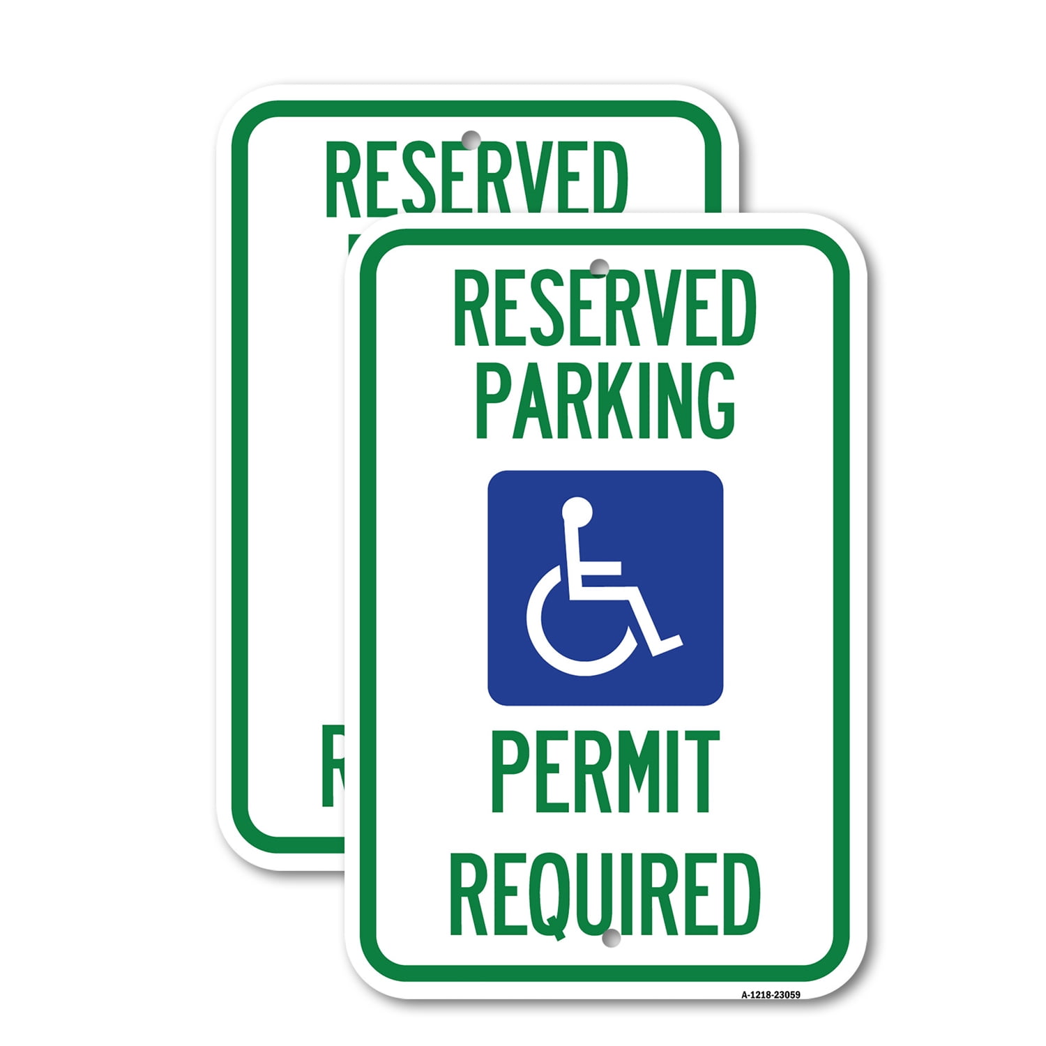 (2 Pack) Reserved Parking Permit Required (With Graphic) | 18" X 24 ...