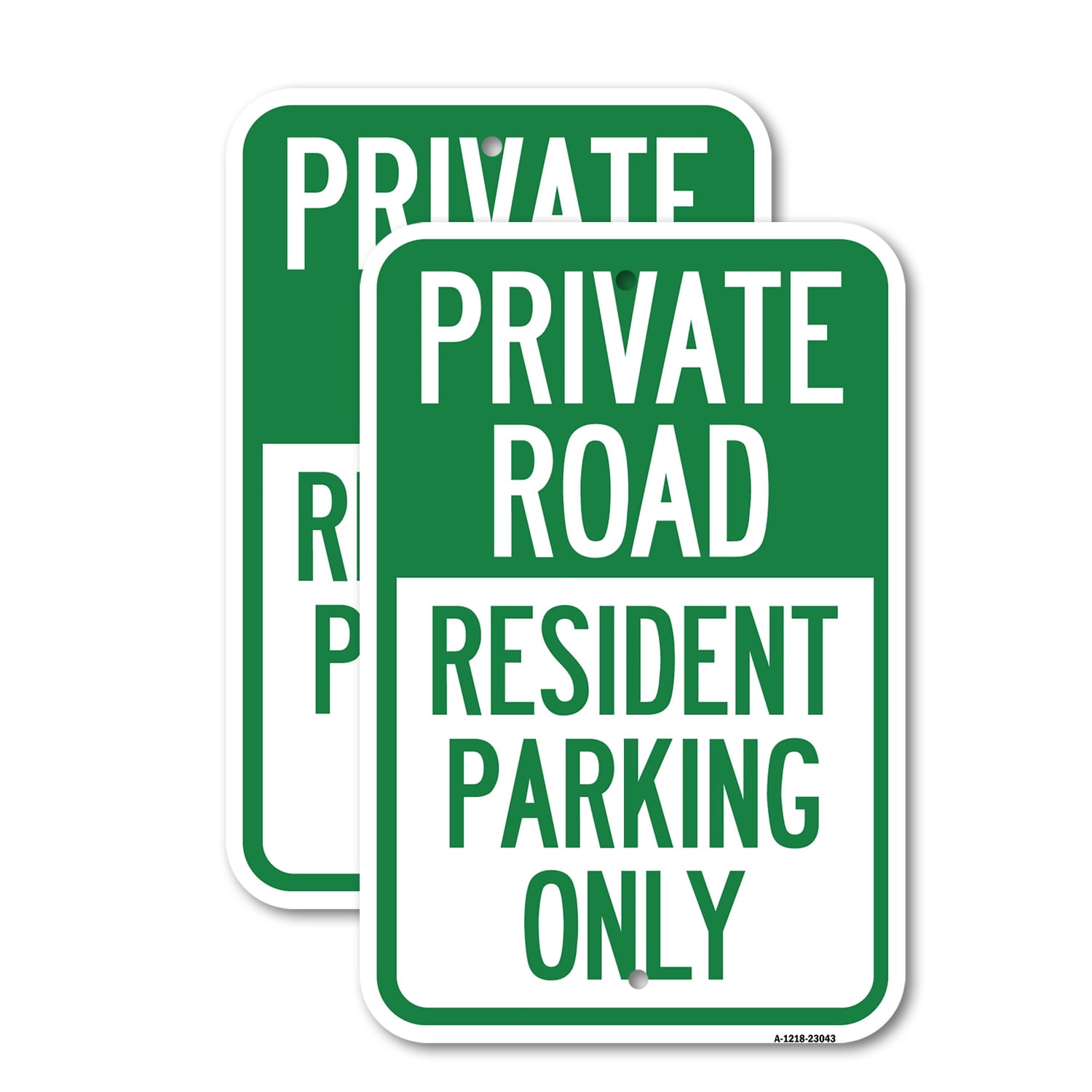 (2 Pack) Reserved Parking Sign Private Road - Resident Parking Only ...