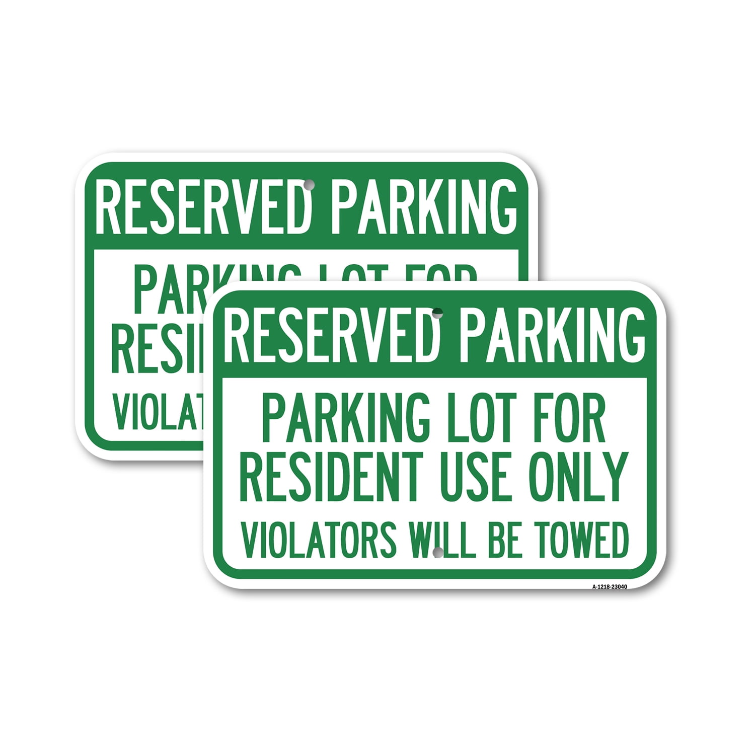 (2 Pack) Reserved Parking Sign Reserved Parking Lot for Resident Use ...