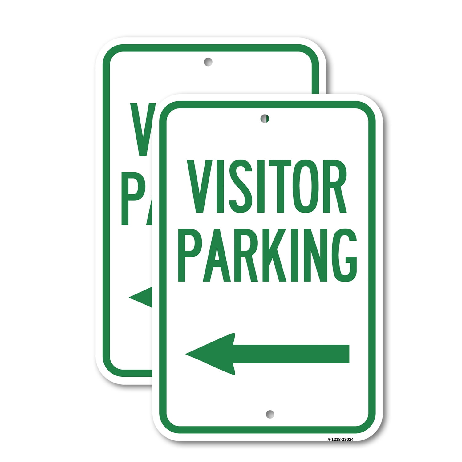 (2 Pack) Reserved Parking Sign Visitor Parking (Arrow Pointing Left ...