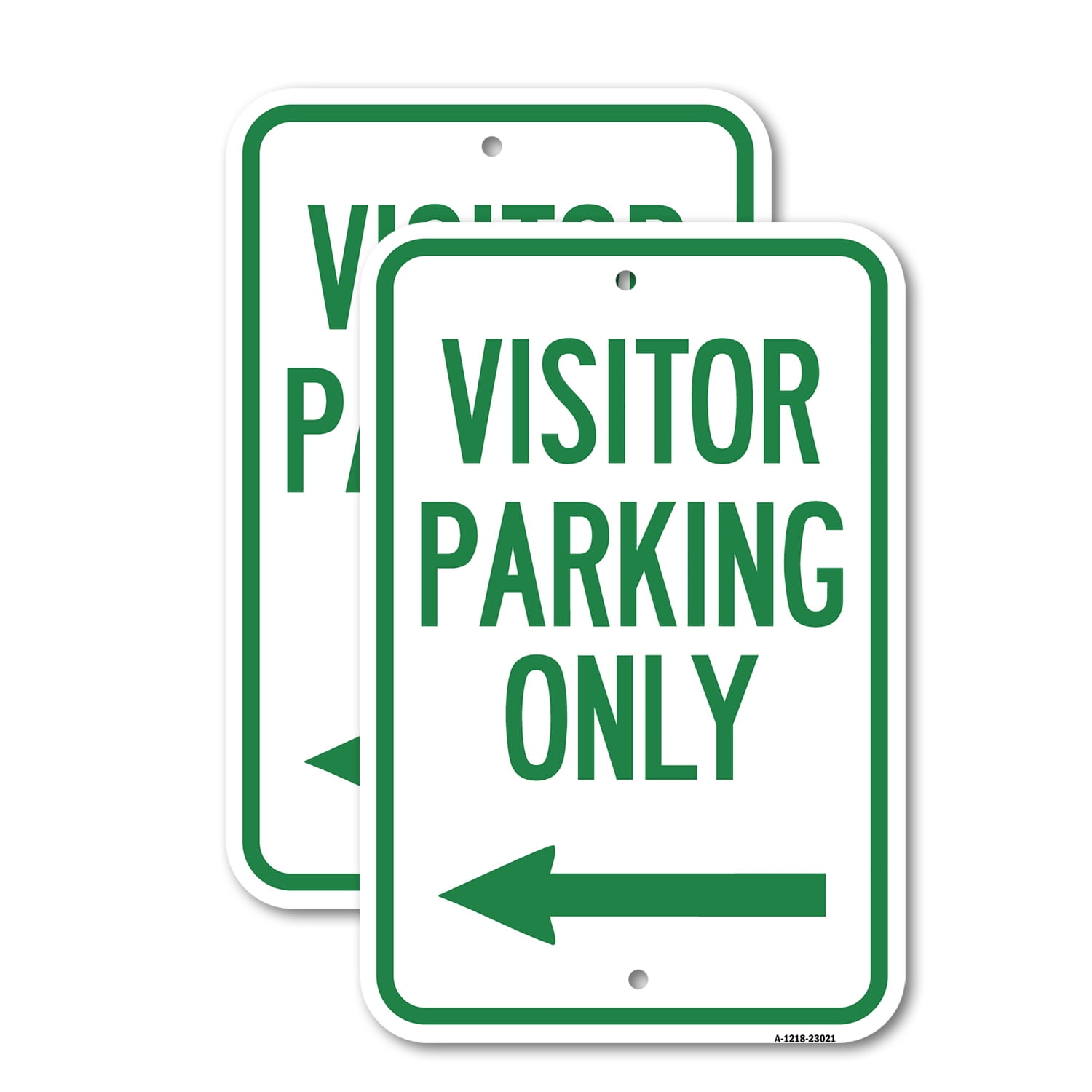 (2 Pack) Reserved Parking Sign Visitor Parking Only (With Left Arrow ...