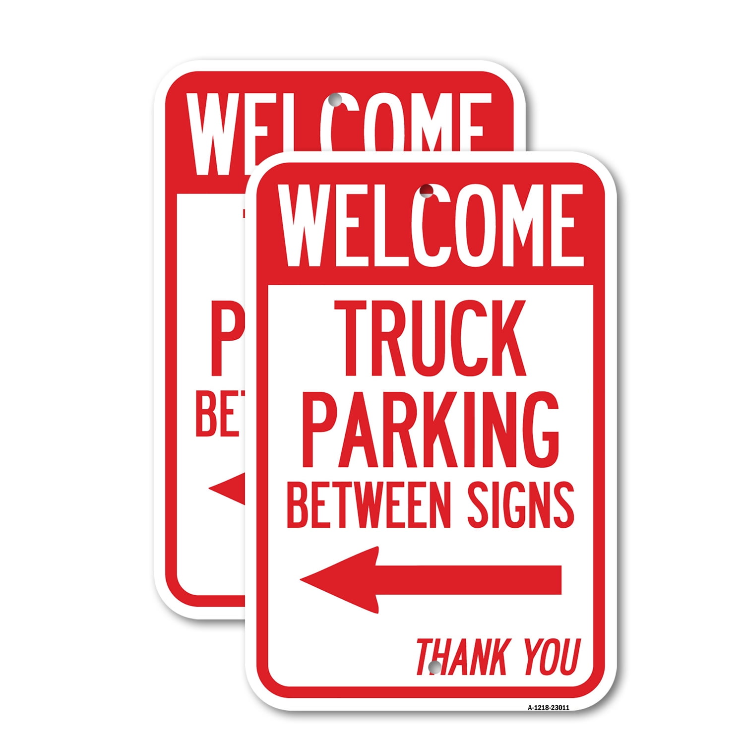 (2 Pack) Reserved Parking Sign Welcome Truck Parking Between Signs ...