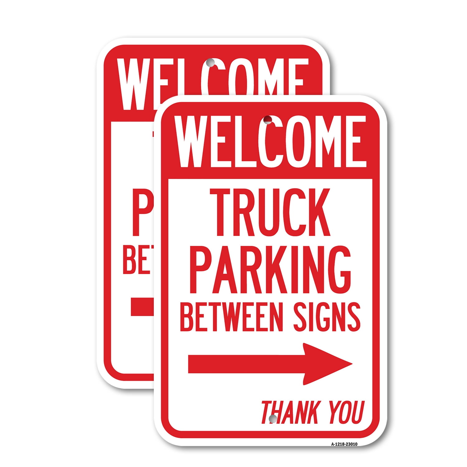 (2 Pack) Reserved Parking Sign Welcome Truck Parking Between Signs ...