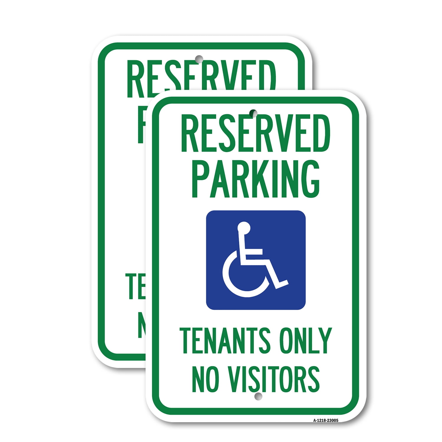 (2 Pack) Reserved Parking Tenants Only No Visitors (With Graphic) | 12 ...