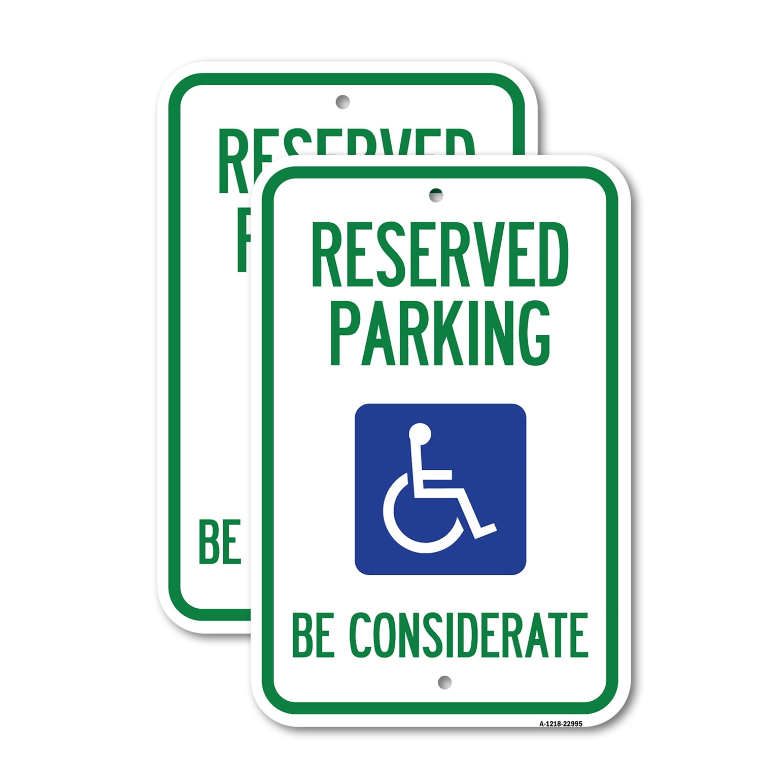 (2 Pack) Reserved Parking - (With Handicap Symbol) Be Considerate | 18 ...