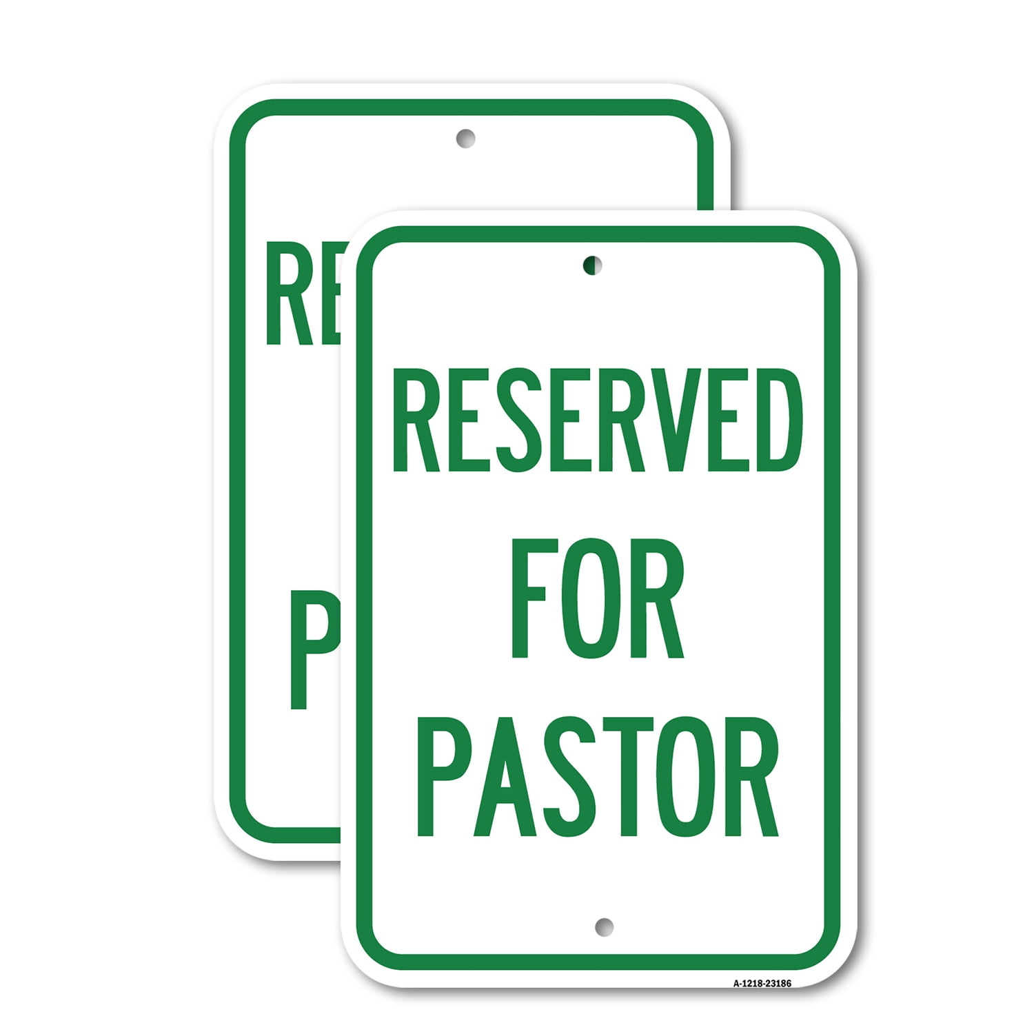 (2 Pack) Reserved for Pastor | 18" X 24" Heavy-Gauge Aluminum Sign ...