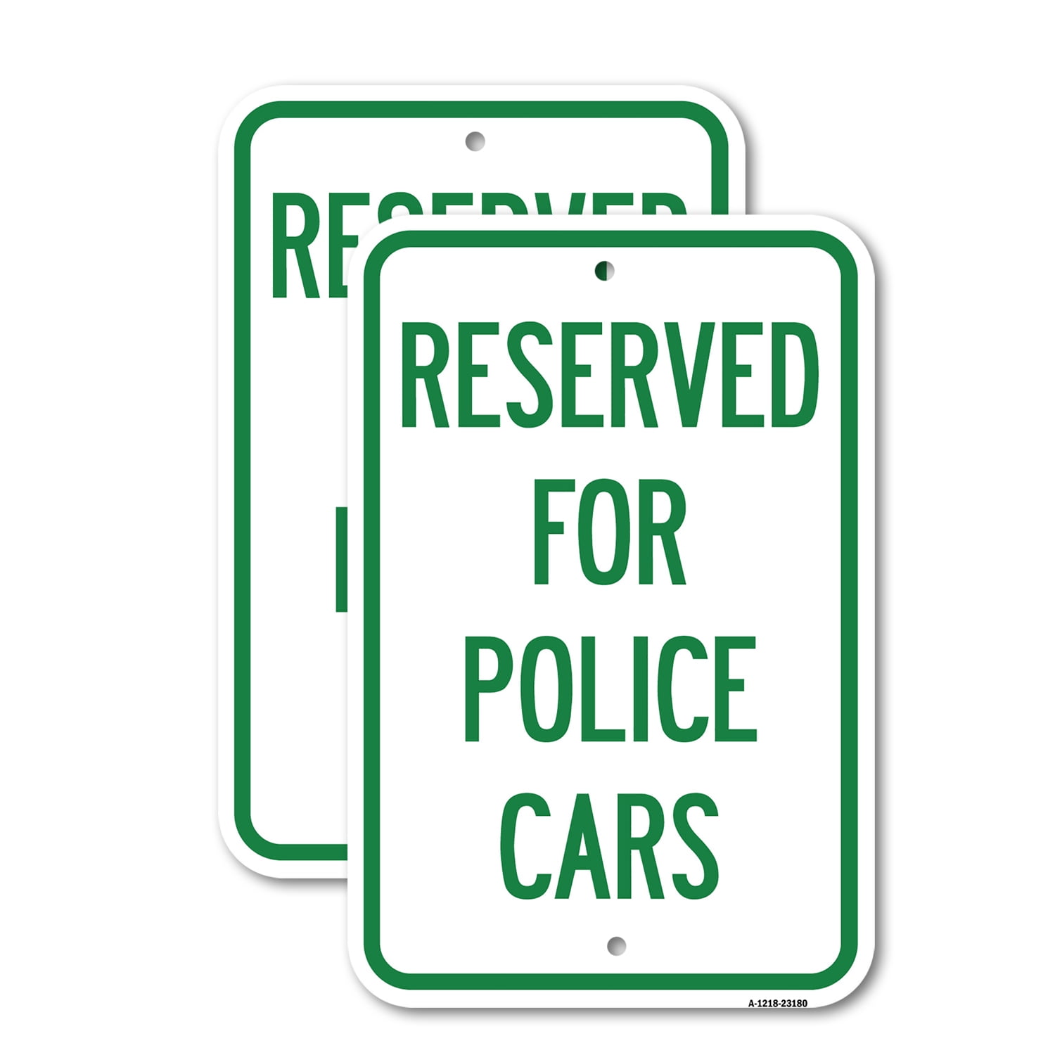 (2 Pack) Reserved for Police Cars | 18" X 24" Heavy-Gauge Aluminum Sign ...