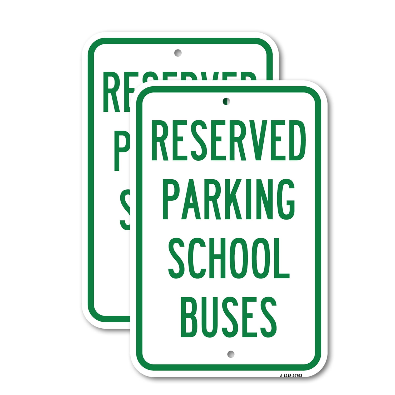 (2 Pack) Reserved For School Buses | 18" X 24" Heavy-Gauge Aluminum ...