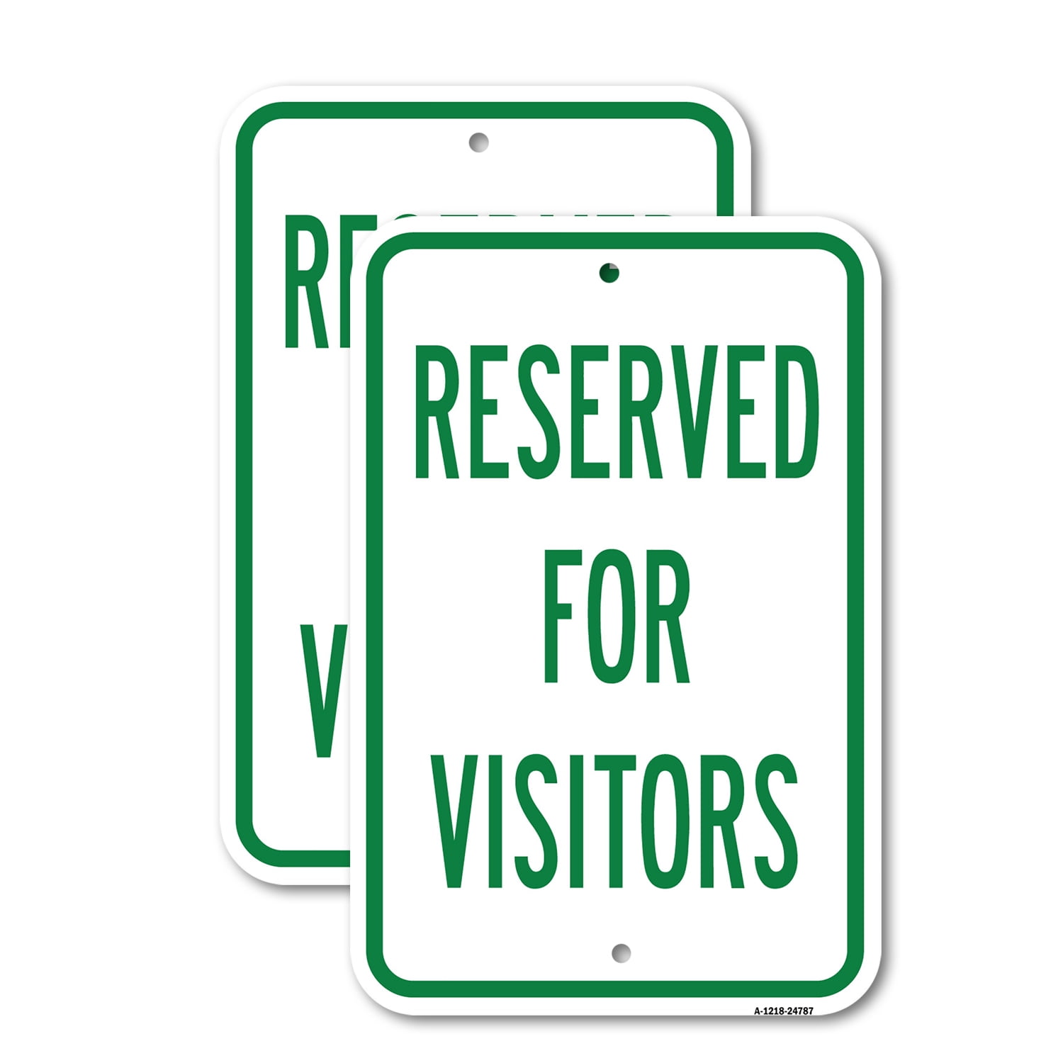 (2 Pack) Reserved For Visitors | 12" X 18" Heavy-Gauge Aluminum Sign ...