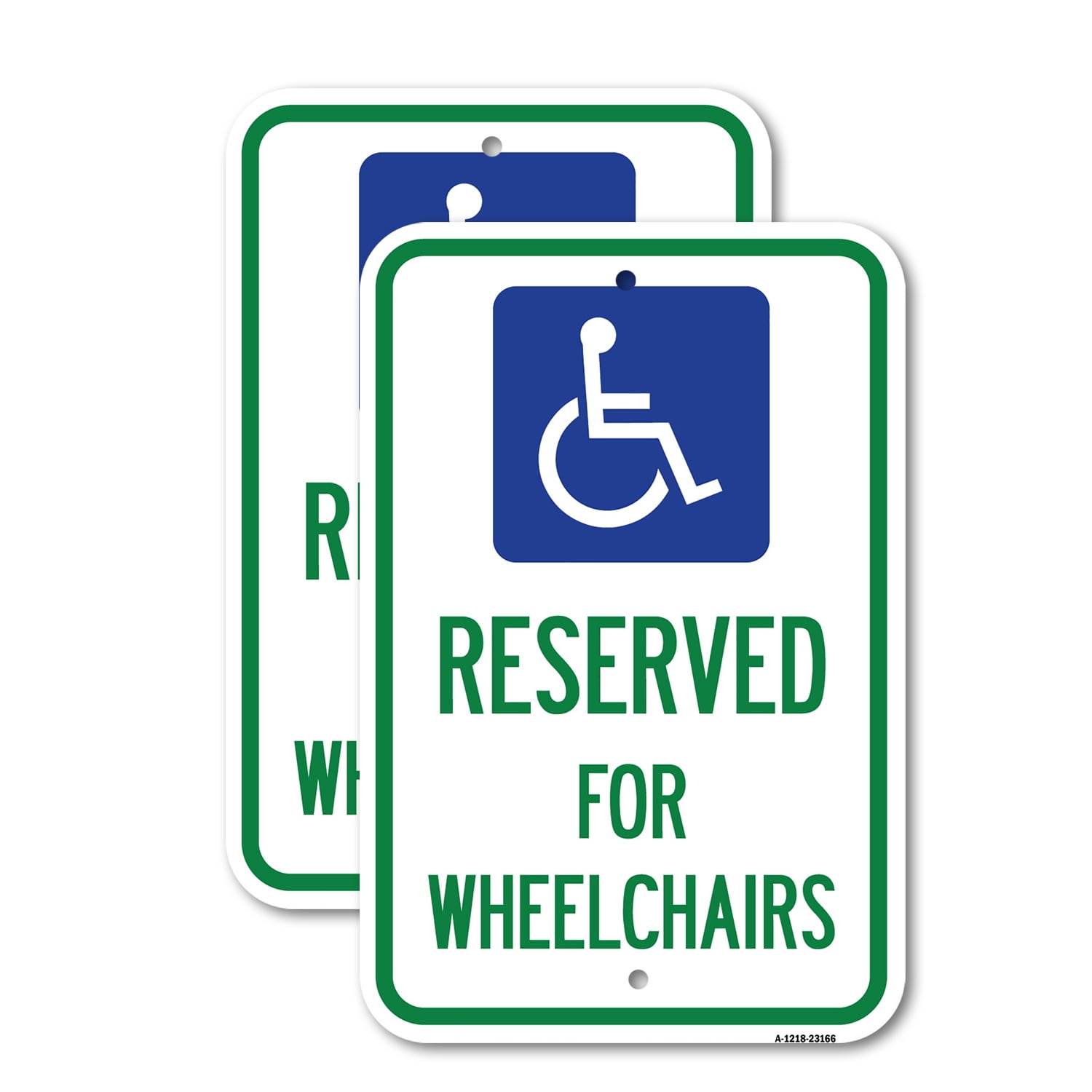 (2 Pack) Reserved for Wheelchairs with Graphic | 18" X 24" Heavy-Gauge ...