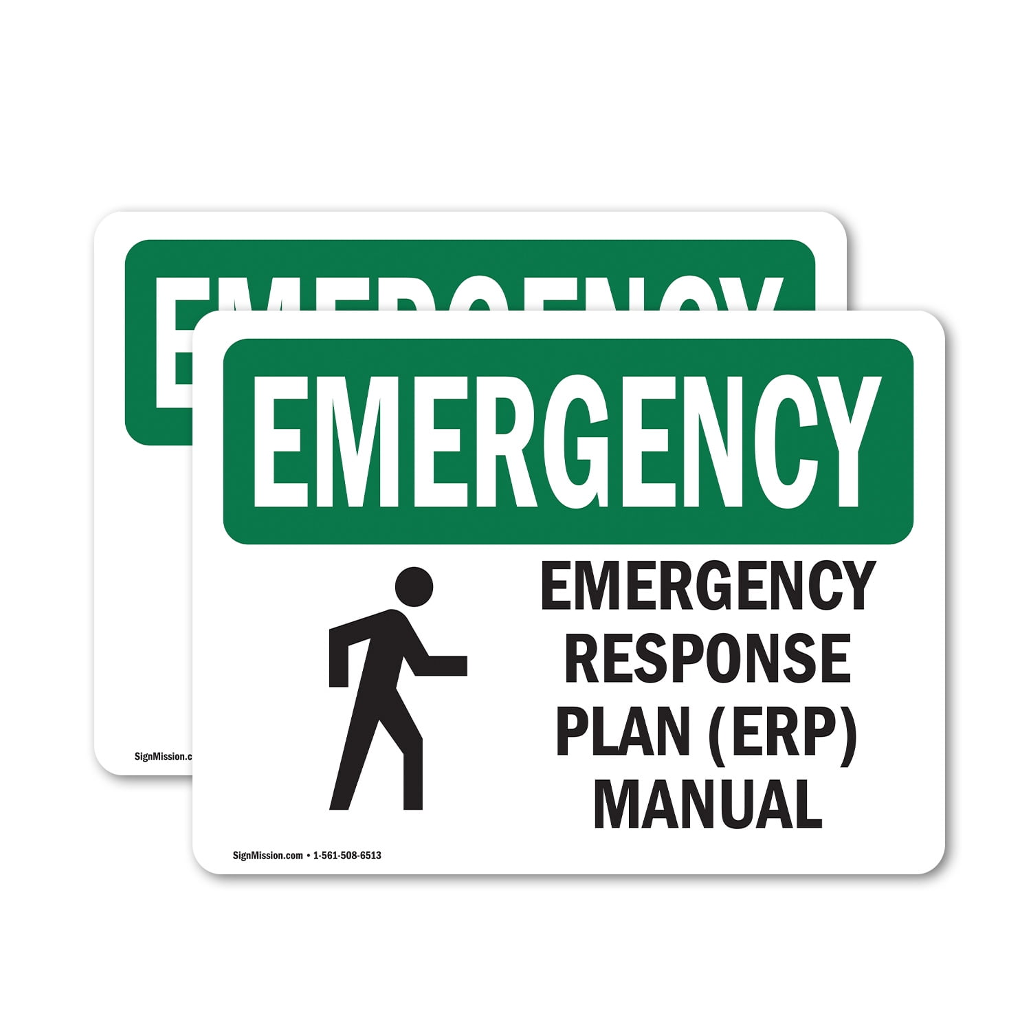(2 Pack) Response Plan (ERP) Manual With Symbol OSHA Emergency Sign ...