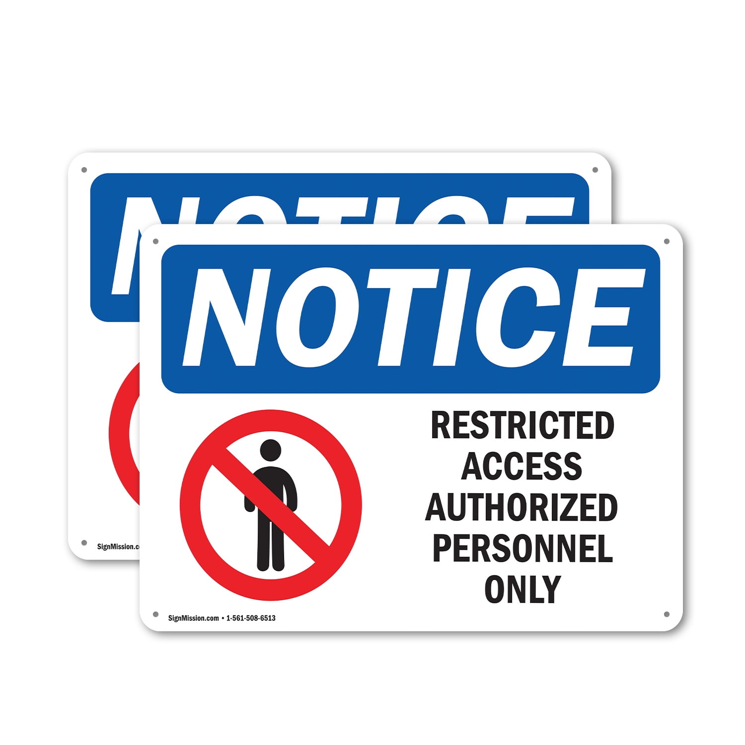 (2 Pack) Restricted Access Authorized OSHA Notice Sign 14 Inch X 10 ...