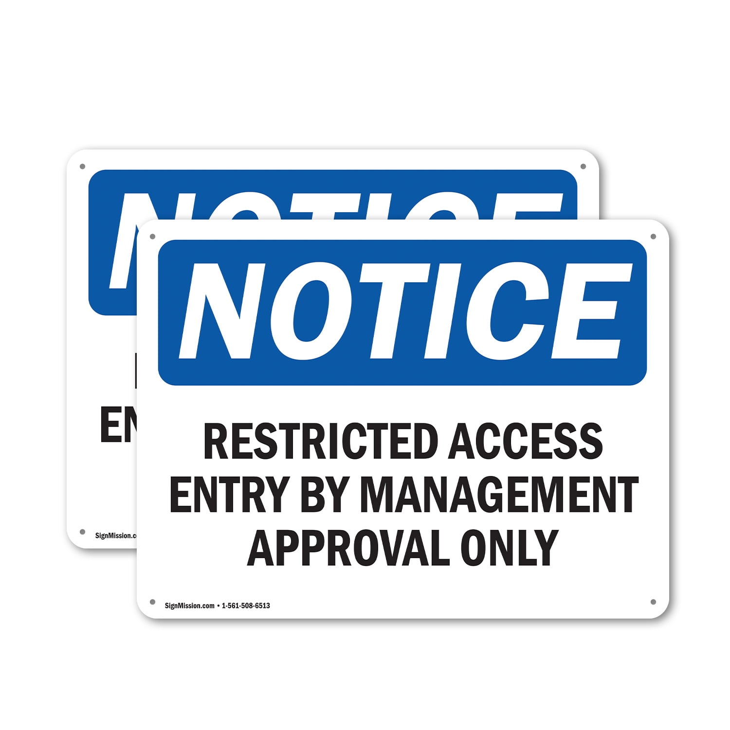 (2 Pack) Restricted Access Entry By Management Approval OSHA Notice ...