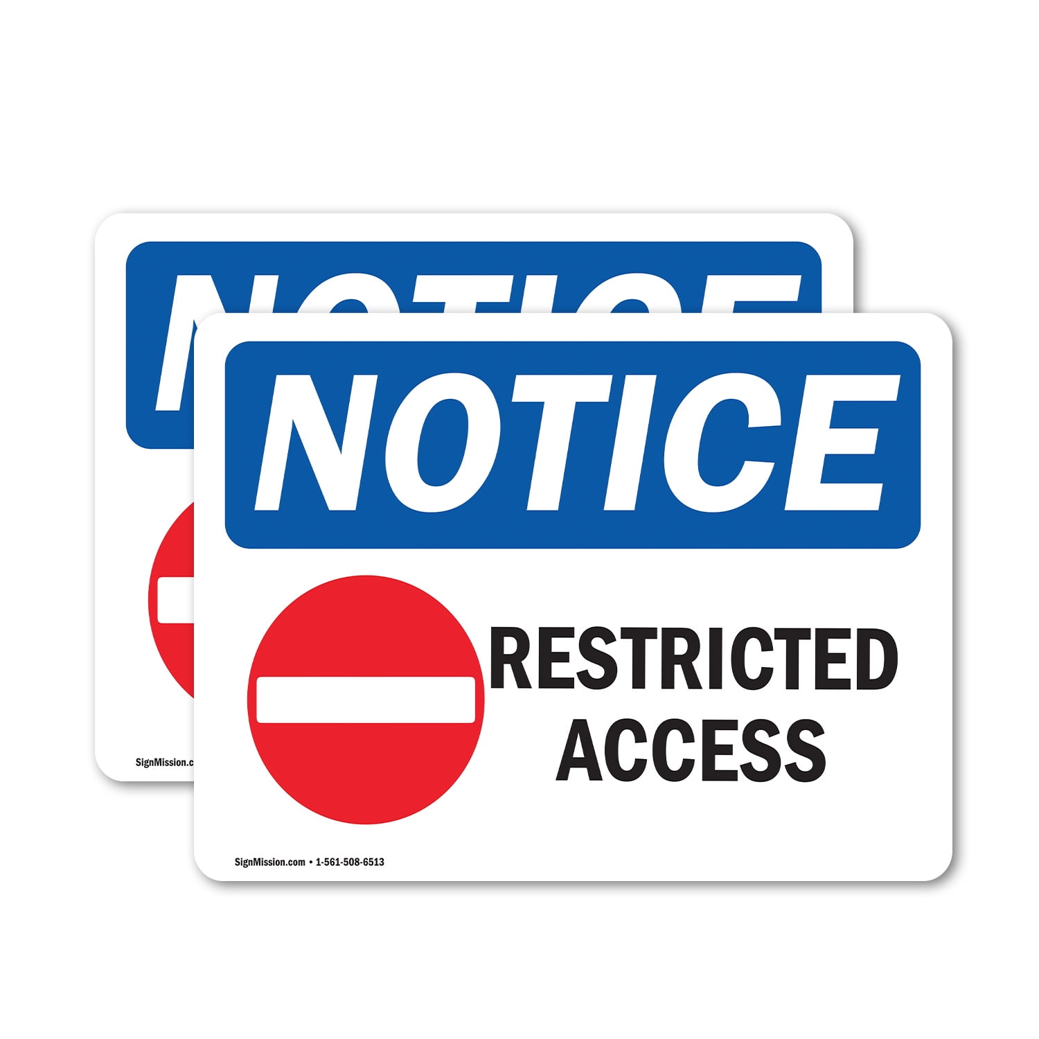 (2 Pack) Restricted Access Sign With Symbol OSHA Notice Sign 18 Inch X ...