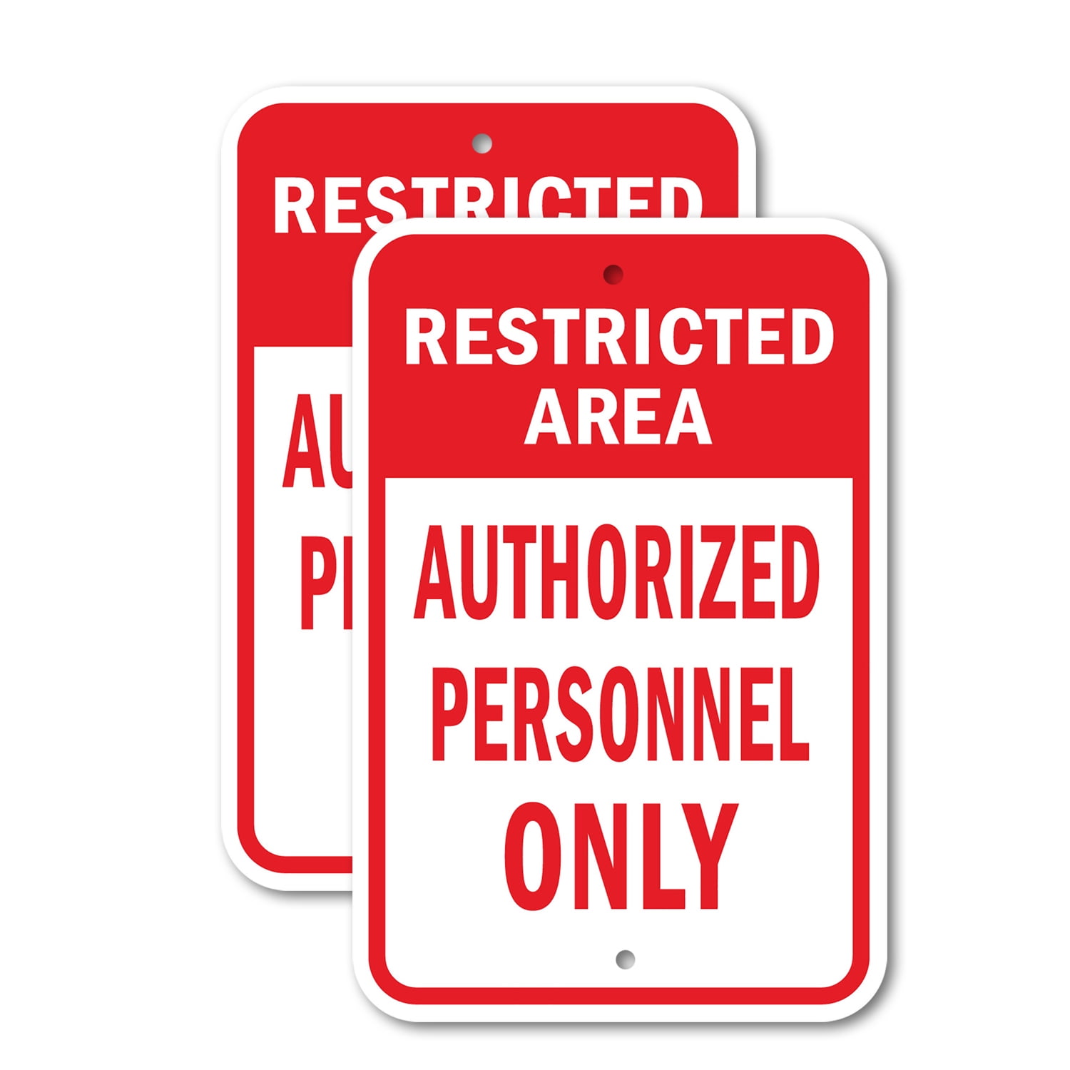(2 Pack) Restricted Area No Admittance | 18" X 24" Heavy-Gauge Aluminum ...