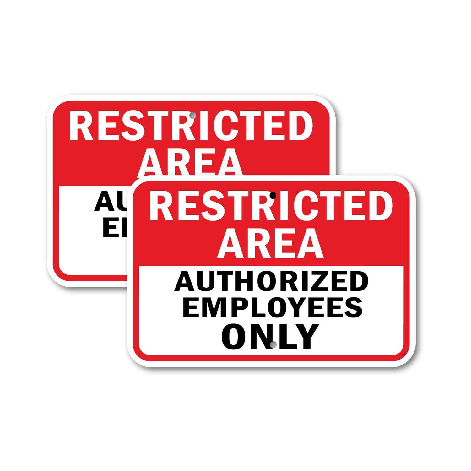 (2 Pack) Restricted Area Authorized Employees Only | 18" X 24" Heavy ...